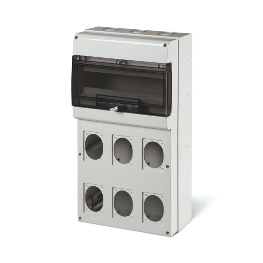 SCAME Switchboard with 16 DIN Modules + 6 sockets – IP66 - Ledkia