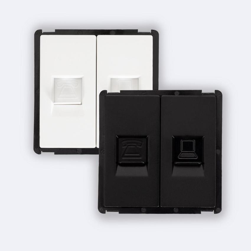 RJ45 CAT 6 Internet Module + RJ11 Modern Telephone - Ledkia