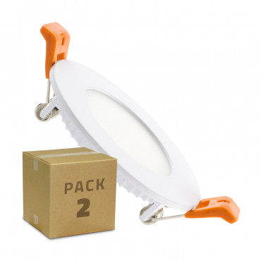 Pack of 2 Round 3W LED Panels Ø 70mm Cut-Out - Ledkia