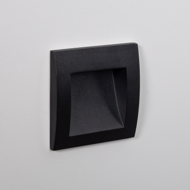 4W Leif Outdoor Square Recessed Black LED Wall Light - Ledkia