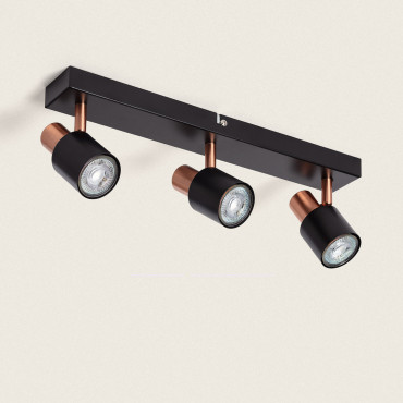 Albus Black Rose Large 3 Spotlight Metal Directional Ceiling Lamp - Ledkia