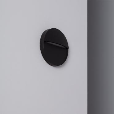Jade 4W Black Round Aluminium LED Wall Lamp - Ledkia