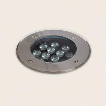 12W Stainless Steel Solid Recessed Ground LED Outdoor Spotlight - Ledkia