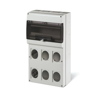 SCAME Switchboard with 16 DIN Modules + 6 sockets – IP66 - Ledkia