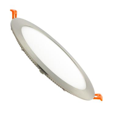 15W Round SuperSlim LED Downlight with Ø 170 mm Cut Out in Silver - Ledkia