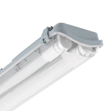 60cm 2ft Slim Tri-Proof Enclosure for two LED Tubes with One Side ...