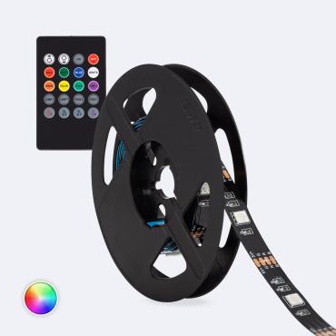 KIT: 2m 5V DC RGB LED Strip 24LED/m with USB Connection for TV IP20 ...