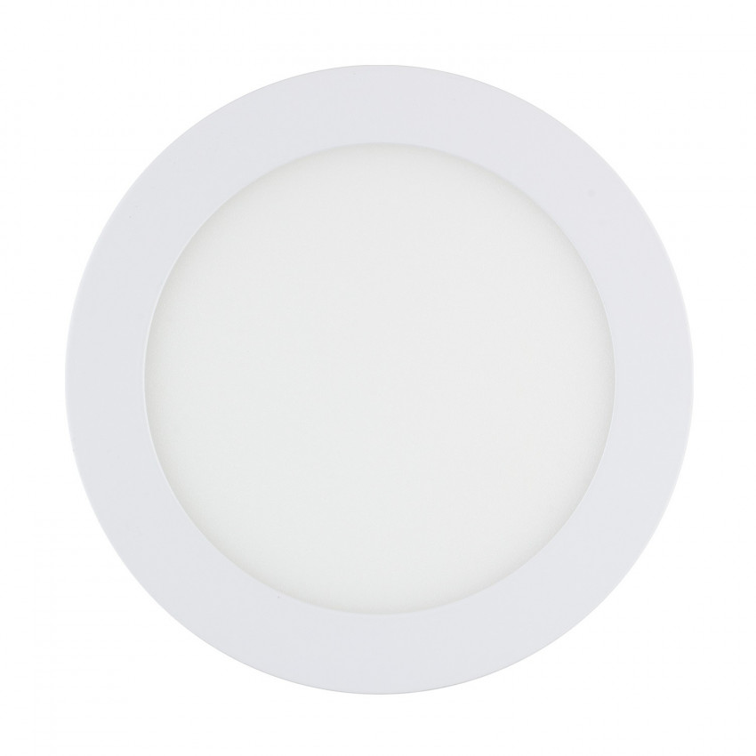 Boîte de 40 Dalles LED 12W Ronde Extra-Plate Blanc Chaud Coupe Ø 155mm - Ledkia