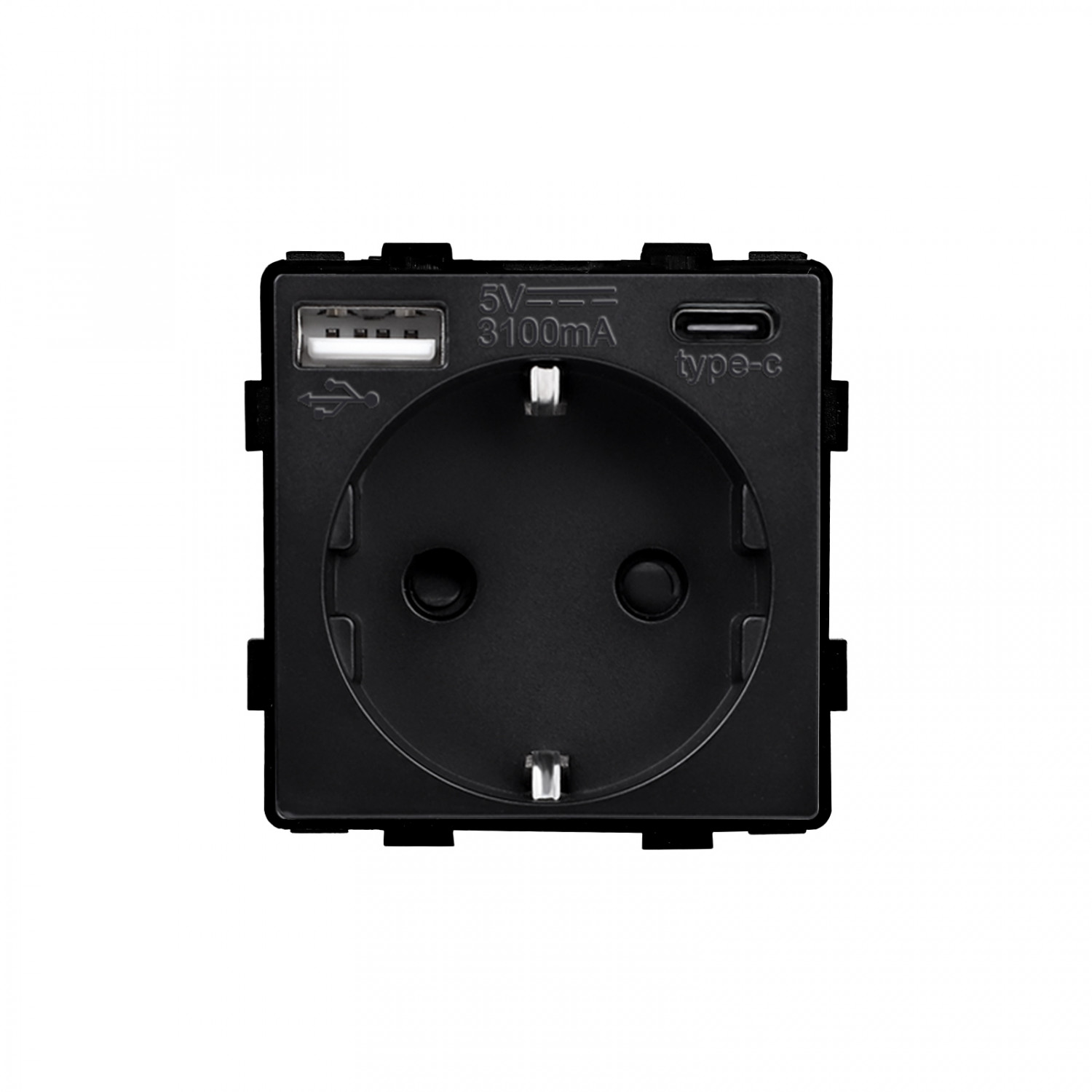 Prise avec USB Schuko Type F Modern - Ledkia