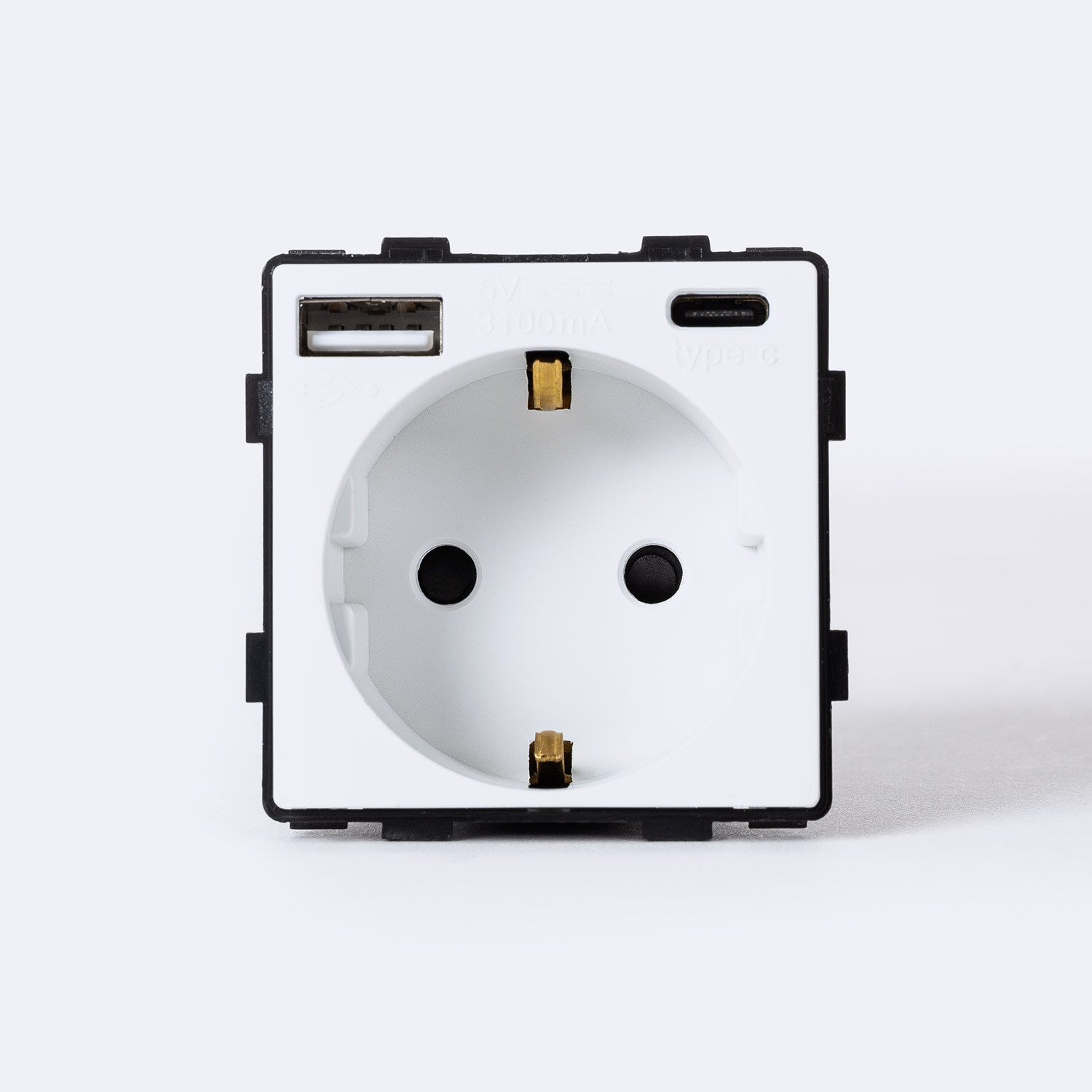 Prise avec USB Schuko Type F Modern - Ledkia