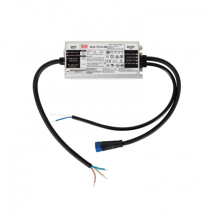 75W 27-56V Output 100-240V 1300-2100mA IP67 MEAN WELL Driver XLG-75-H ...