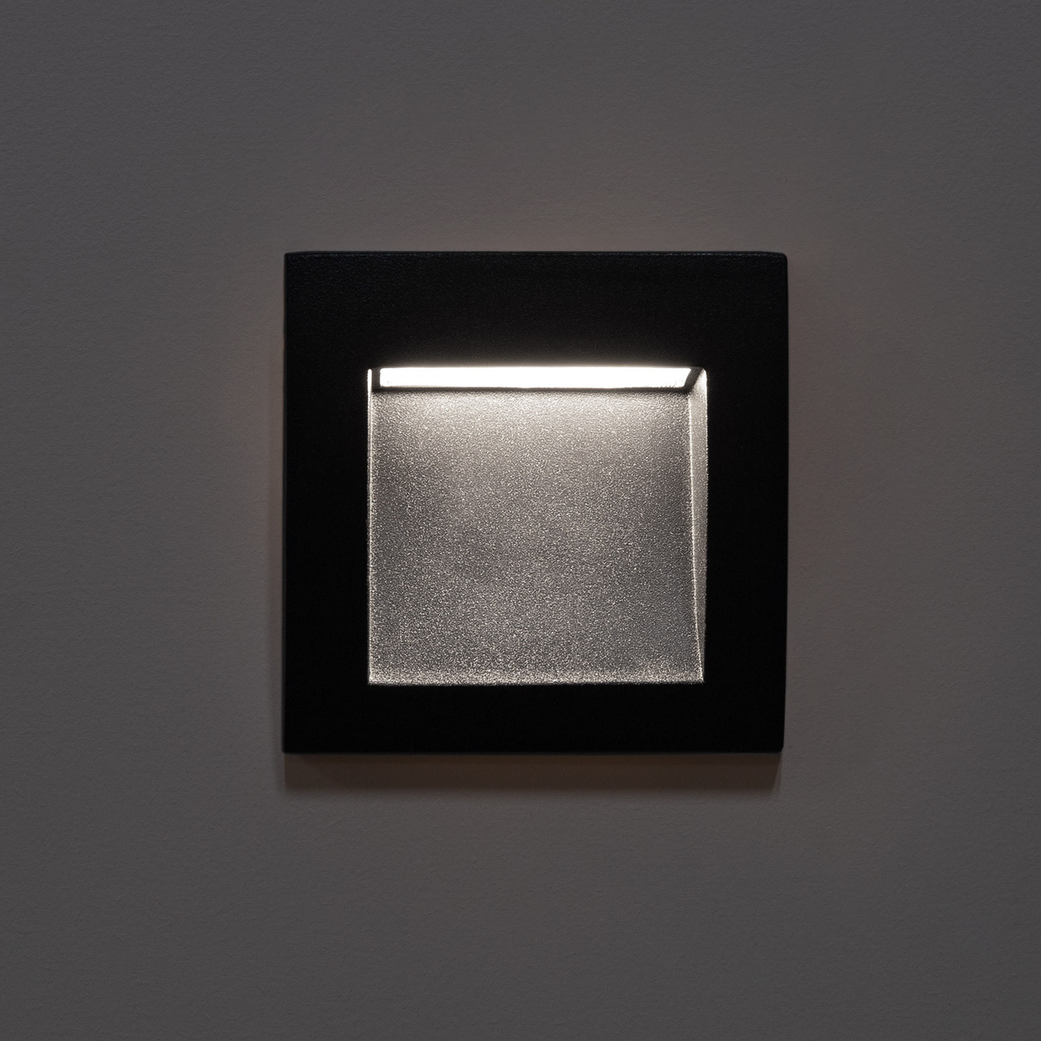 4W Leif Outdoor Square Recessed Black LED Wall Light - Ledkia