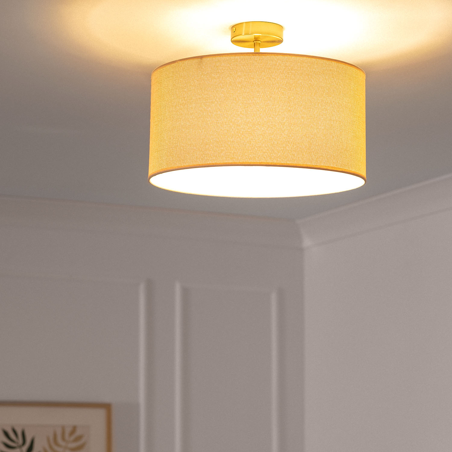 Quiton Metal & Fabric Ceiling Lamp - Ledkia